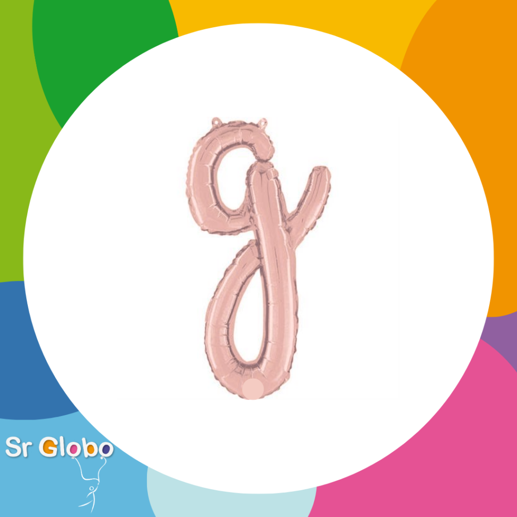LETRA G Cursiva 14″ rosa gold (3 UNIDADES) – Sr Globo