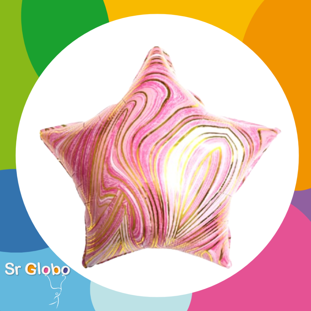 Estrella marmolada 18″ rosa – Sr Globo