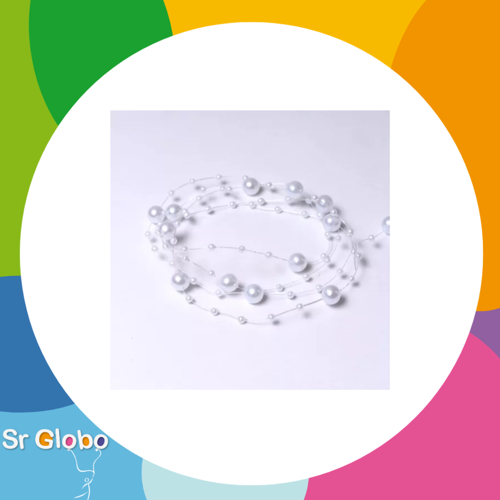 Tanza con perlas blanco – Sr Globo