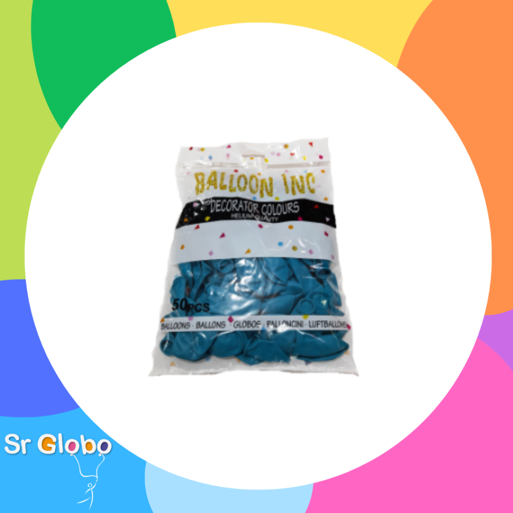 BALLOON INC Latex economico 9″ std Turquesa – Sr Globo